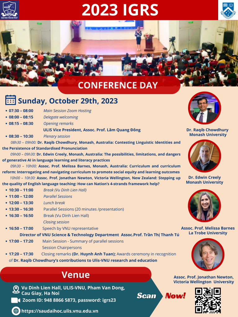 2023 IGRS Conference Agenda on October 29th, 2023 – Sau Đại học – Đại ...